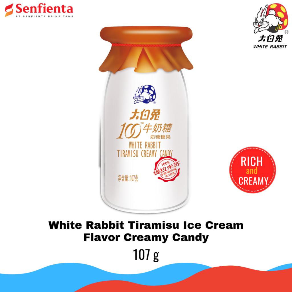 Jual White Rabbit Tiramisu Ice Cream Flavor Creamy Candy 107gr | Permen ...