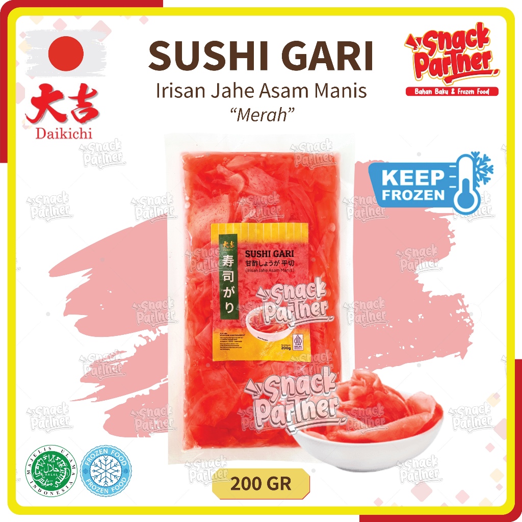 Jual SUSHI GARI 200 GR | DAIKICHI - Irisan Acar Jahe Merah Asam Manis ...