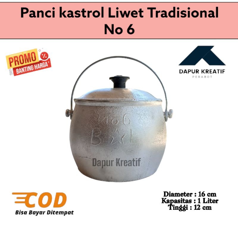 Jual Kastrol Liwet No 6 ( 1 liter ) Panci kastrol liwet tradisional ...
