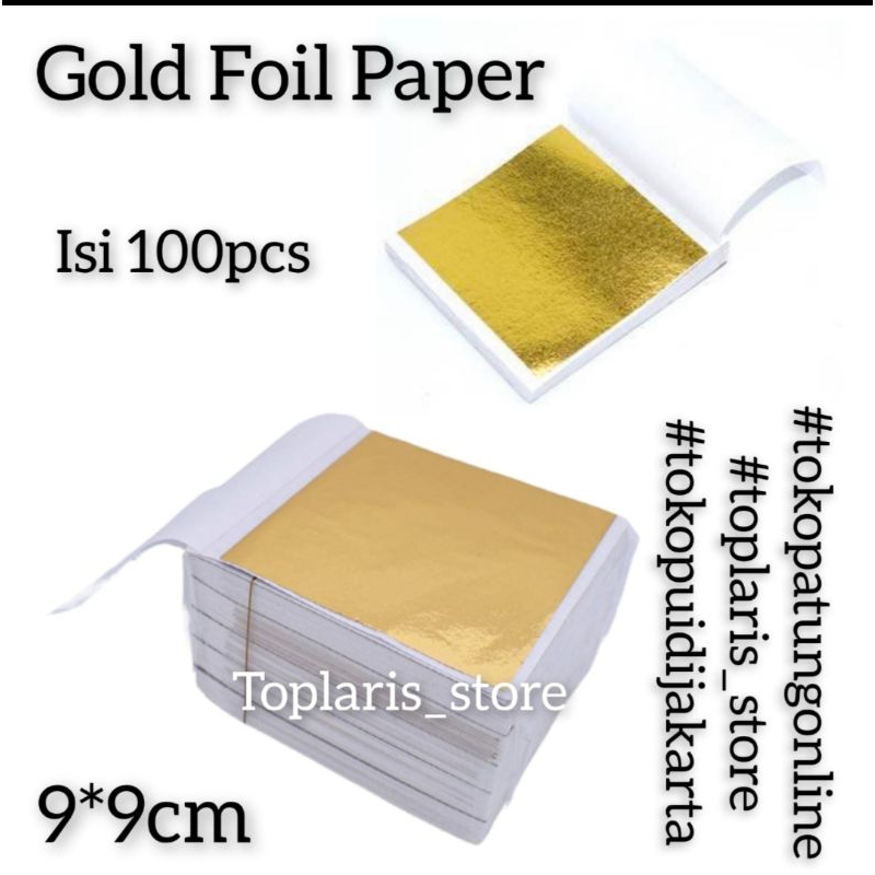 Jual Gold Foil Paper Emas Foil Sheet Kertas 100pcs | Shopee Indonesia