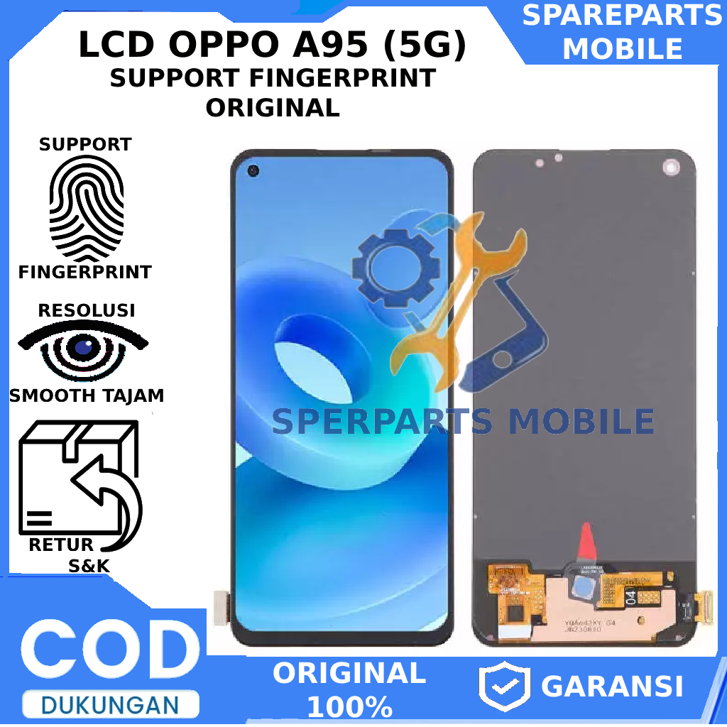 Jual LCD TOUCHSCREEN OPPO A95 (5G) SUPPOTR FINGERPRINT ORIGINAL GARANSI FREE LEM | Shopee Indonesia