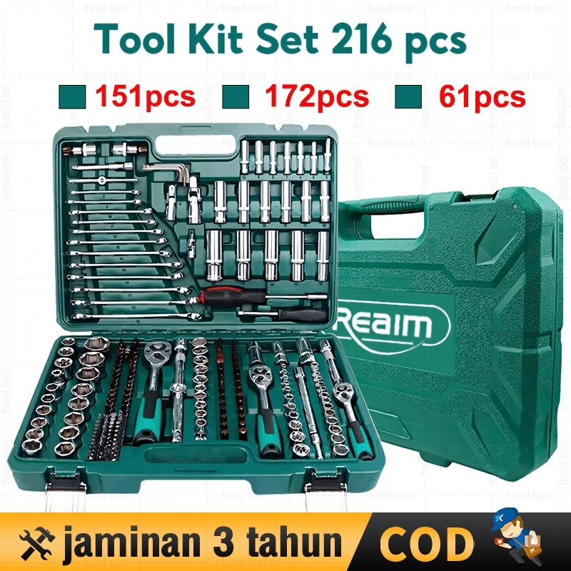 Jual Reaim Kunci Shock Set Kunci Mata Sok216 PCS /172 PCS/151 PCS Set Socket (1/2 ") Full TOOL ...