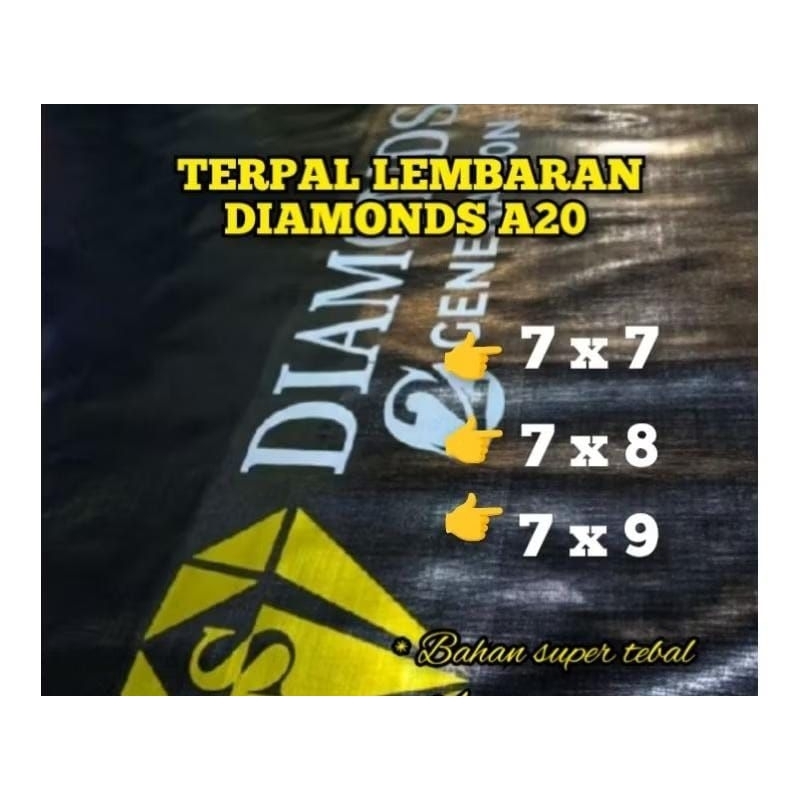Jual terpal lembaran A20 diamond hitam 7x7 7x8 7x9 terpal plastik ...