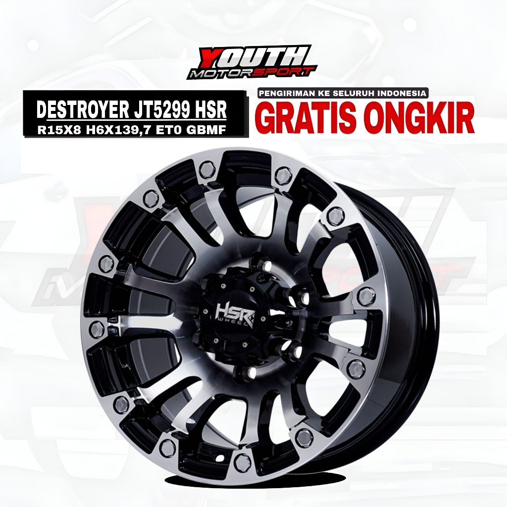 Jual VELG R15 HSR DESTROYER COCOK UNTUK FORD RANGER,HILUX,TRITON DLL ...