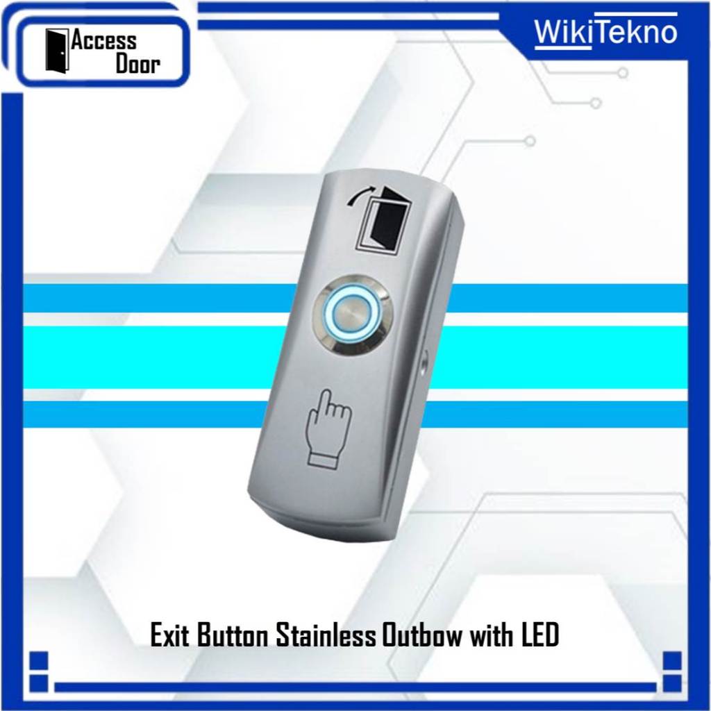 Jual Exit Button Stainless Outbow With LED - Exit Push Button Access Control | Shopee Indonesia