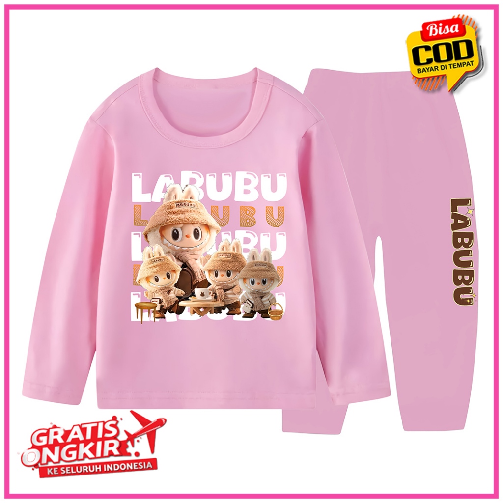 Jual LABUBU Piyama Baju Tidur Labubu Anak Perempuan Model Lengan ...