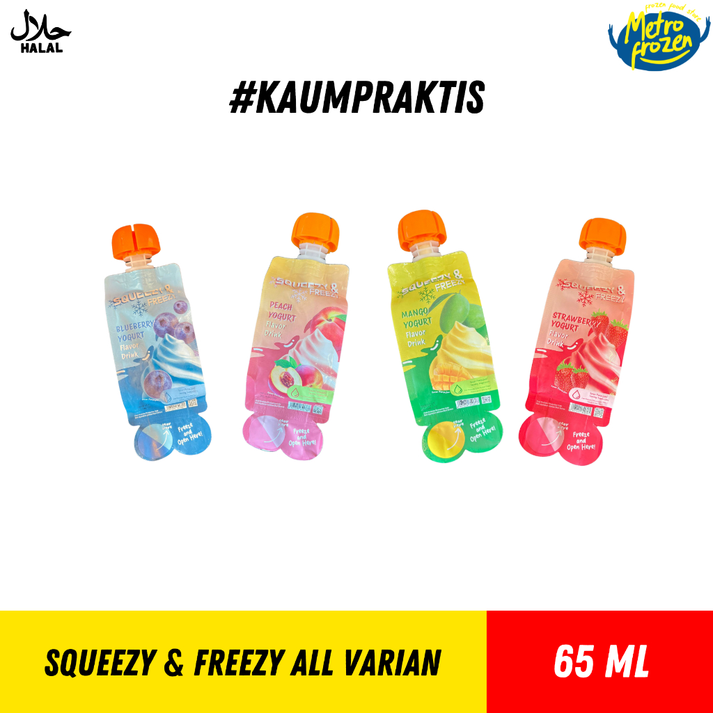 Jual SQUEEZY & FREEZY ALL VARIAN 65ml// Yoghurt rasa blueberry ...