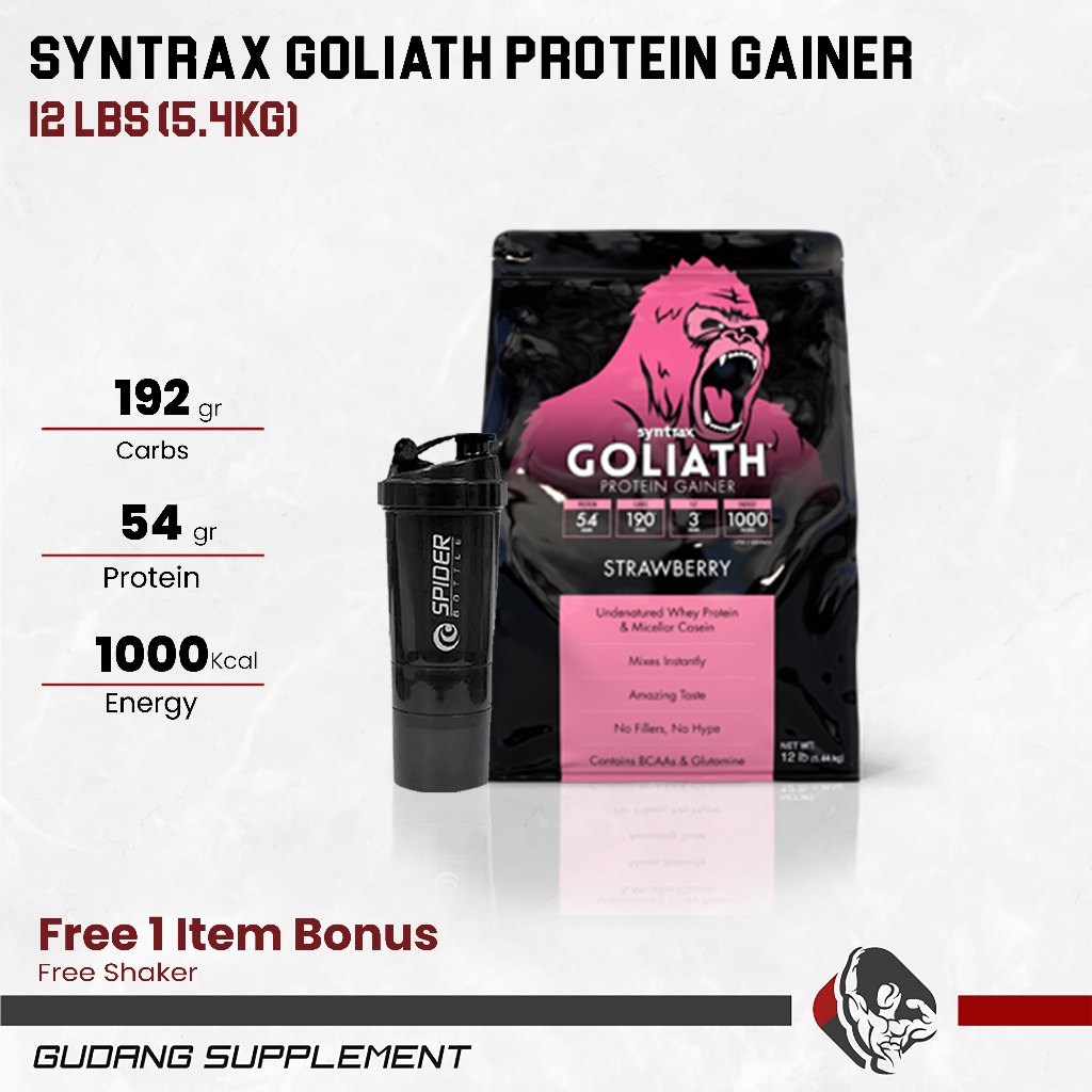 Jual Syntrax Goliath Mass Gainer 12 Lbs Susu Protein Penambah Berat ...
