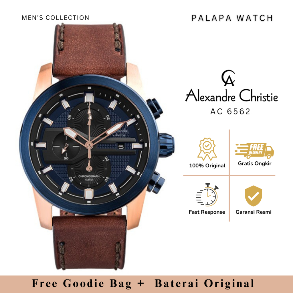 Jual Jam Tangan Pria Alexandre Christie AC 6562 / AC 6559 Chronograph ...