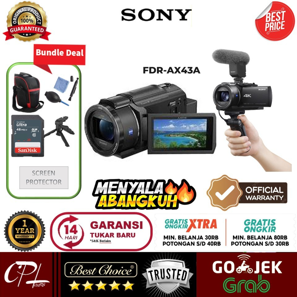 Jual Sony FDR AX43A 4K Handycam Camcorder Sony AX43 A FDRAX43A | Shopee Indonesia