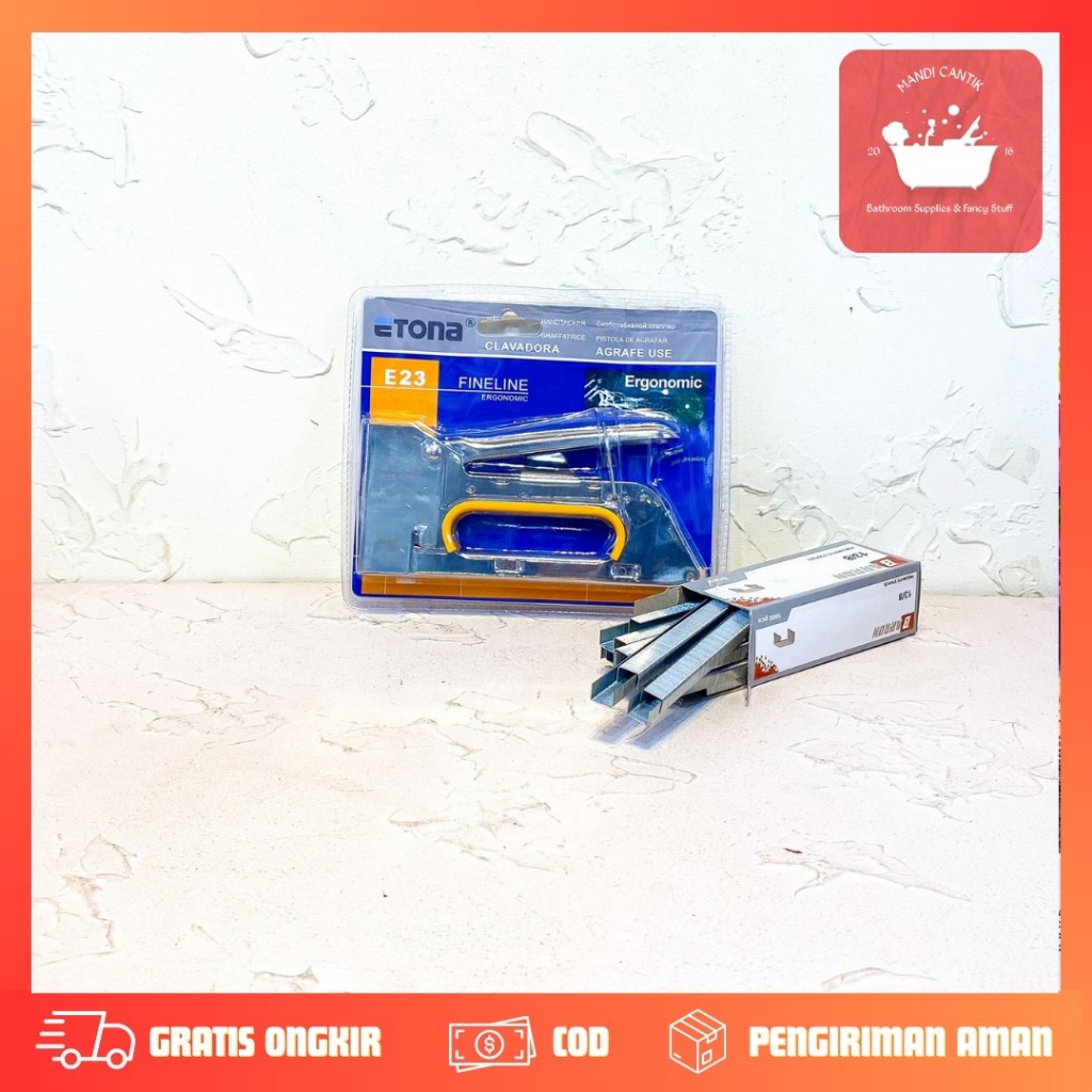 Jual (FREE REFILL 1 BOX )Stapler Tembak Staples Gun Cekrekan Gun Tacker ...