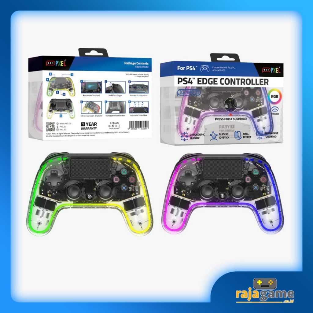 Jual PXEL Edge Controller Wireless for PS4 Ice Phantom | Shopee Indonesia