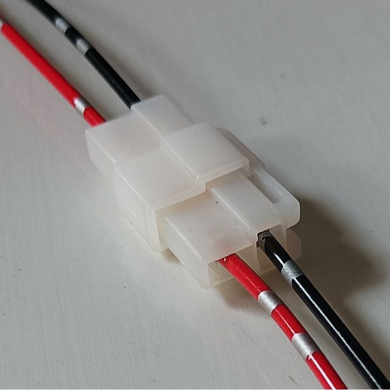 Jual 1 Pasang Socket 2 Pin Besar 6.3 Male Female Warna PUTIH + Kabel ...