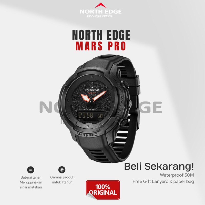 Jual NORTH EDGE MARS Pro Men's Sports Digital Watch Military Army ...