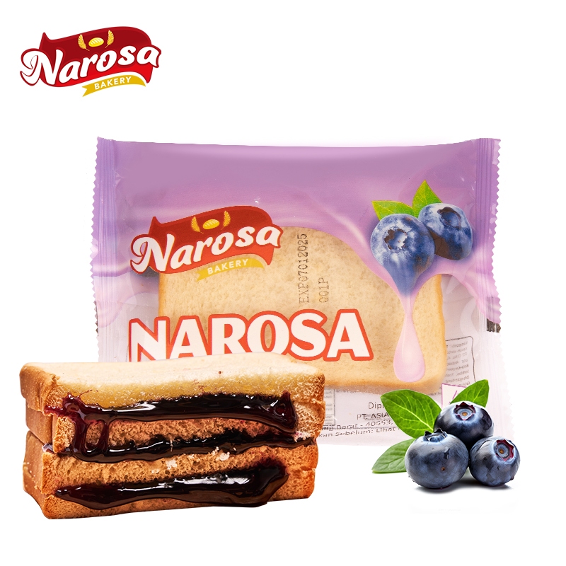 Jual Narosa Bluberry Roti Halal Lembut Rasa 60g Roti Isi | Shopee Indonesia