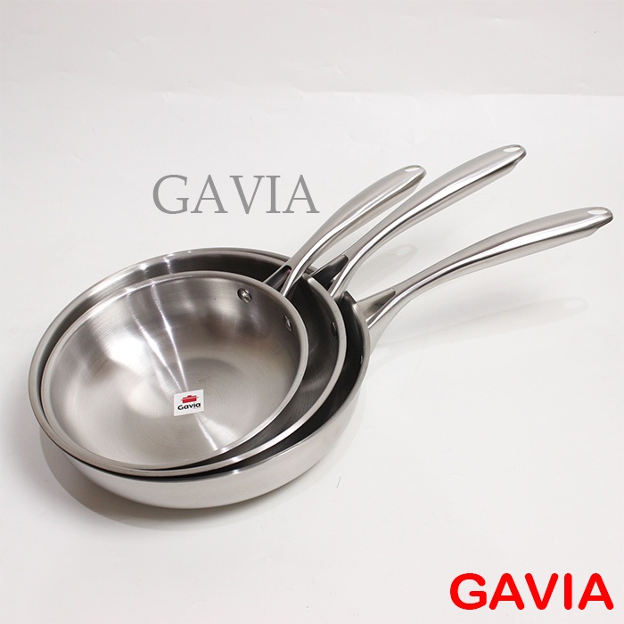Jual Fry Pan Stainless / Wajan Penggorengan Stenlis / Panci Goreng Stenles GAVIA QH-7 | Shopee ...