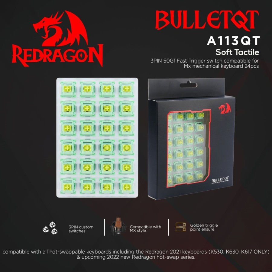 Jual Redragon Soft Tactile Universal Switch Mech Keyboard BULLETQT ...