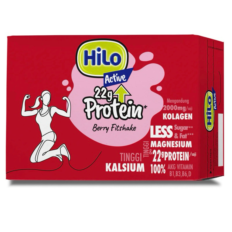 Jual HiLo Active 22g Protein Berry Fitshake 8 Sachet | Shopee Indonesia