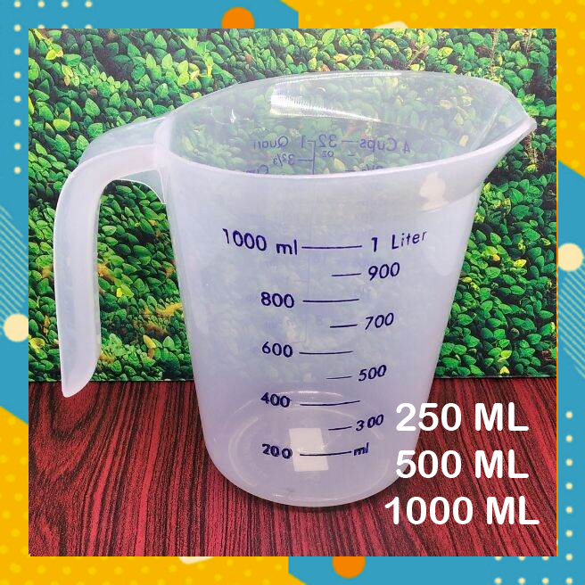 Jual Gelas Ukur 250 500 1000 mL 1 Liter Gelas Takar Cup Cairan Nutrisi ...