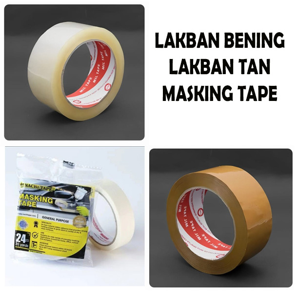 Jual LAKBAN SATUAN 90 YARD (BENING/TAN/MASKING TAPE) | Shopee Indonesia