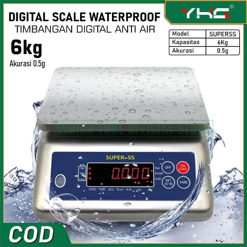 Jual YHG Timbangan Dapur Digital Portable Electronic Balance Scale 6kg 0.1g | Shopee Indonesia