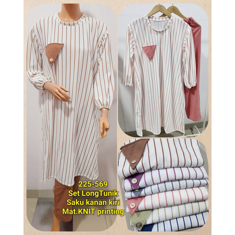 Jual ONE SET LONG TUNIK PUTIH SALUR KECIL | Shopee Indonesia