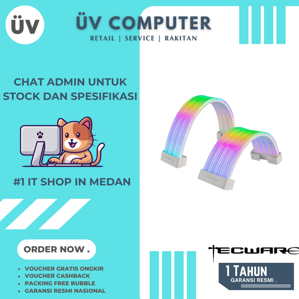 Jual Cable Sleeve Extension Tecware FLEX ARGB | PSU Extension Set White ...