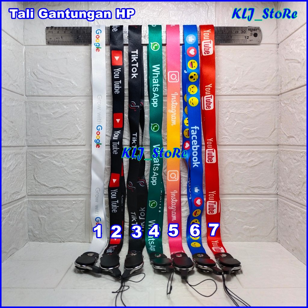 Jual Tali gantungan HP Lanyard handphone kunci kartu ID Card name tag ...