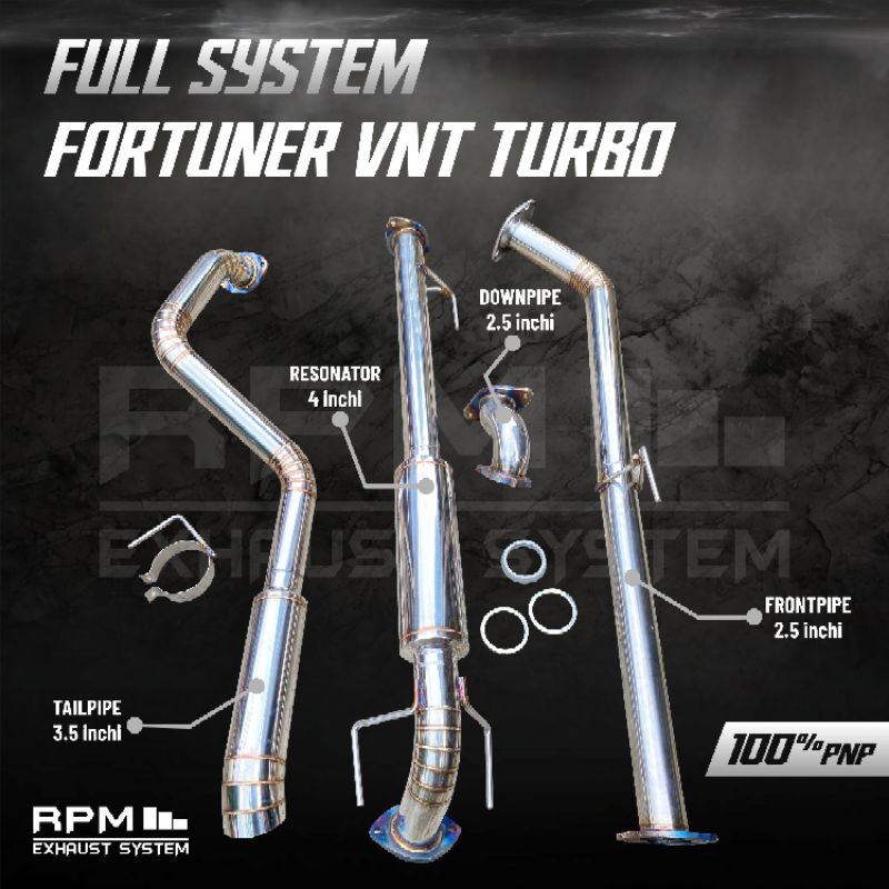 Jual Knalpot fortuner vnt turbo full system stainless | Shopee Indonesia