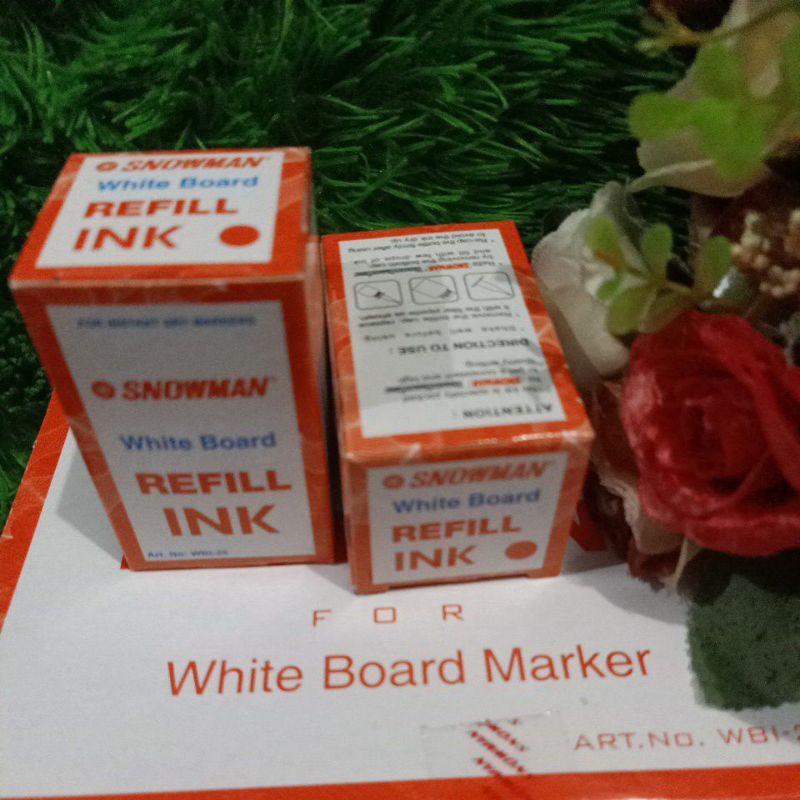 Jual tinta Refill snowman white board marker merah per botol murah ...
