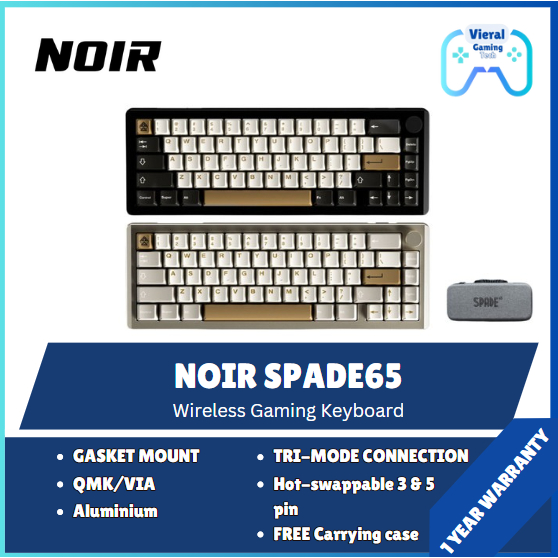 Jual Noir Spade65 65% Aluminum Wireless Mechanical Keyboard Gasket ...