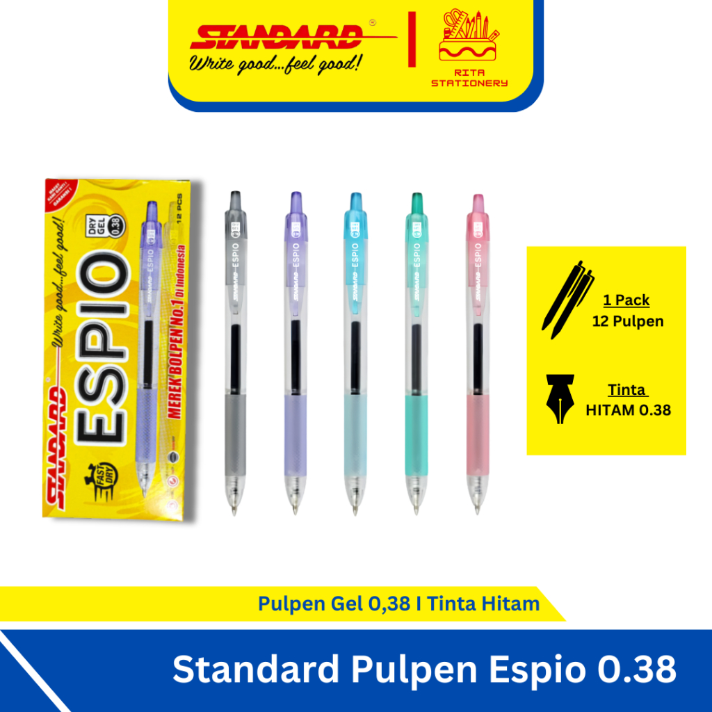 Jual Pulpen / Ballpont STANDARD Espio - 1 pack isi 12 | Shopee Indonesia