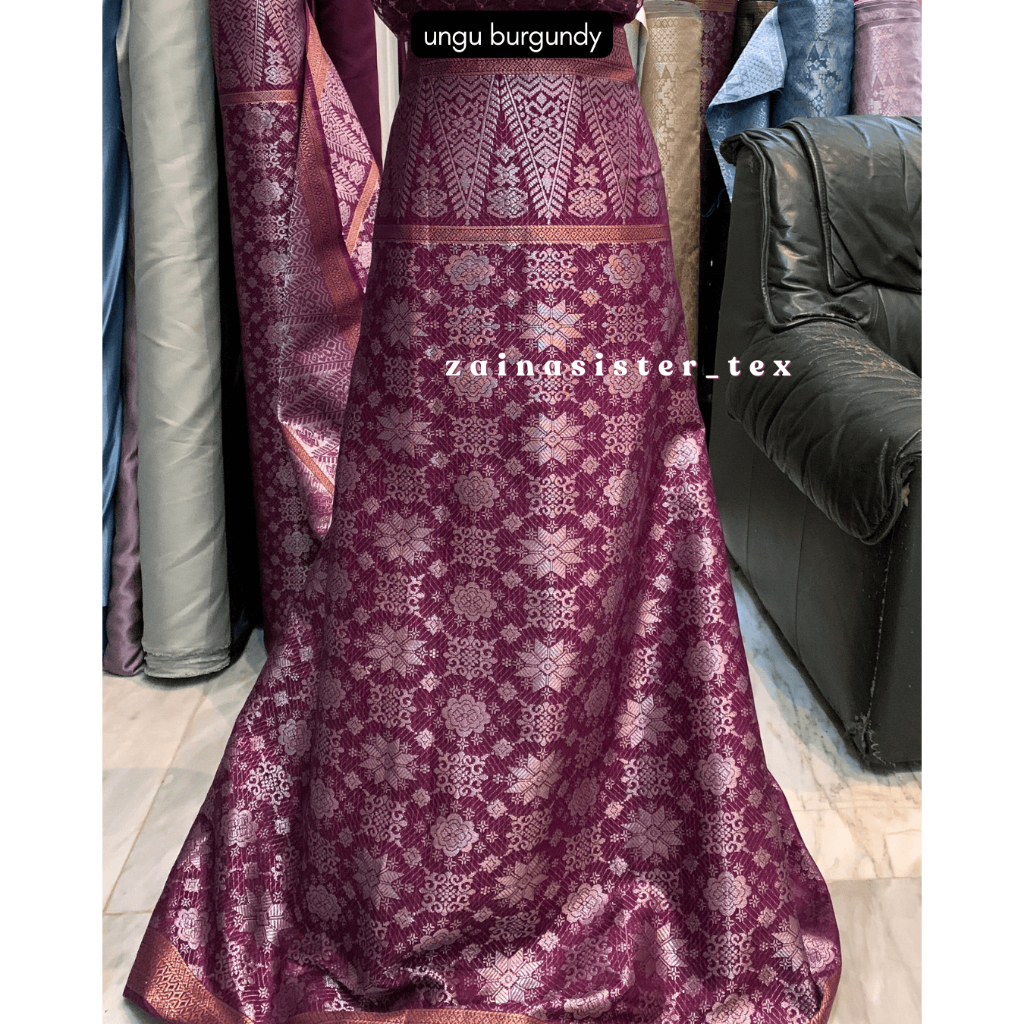 Jual Bahan Kain Songket Premium | Bahan Rok Kebaya Songket | Warna Blue ...