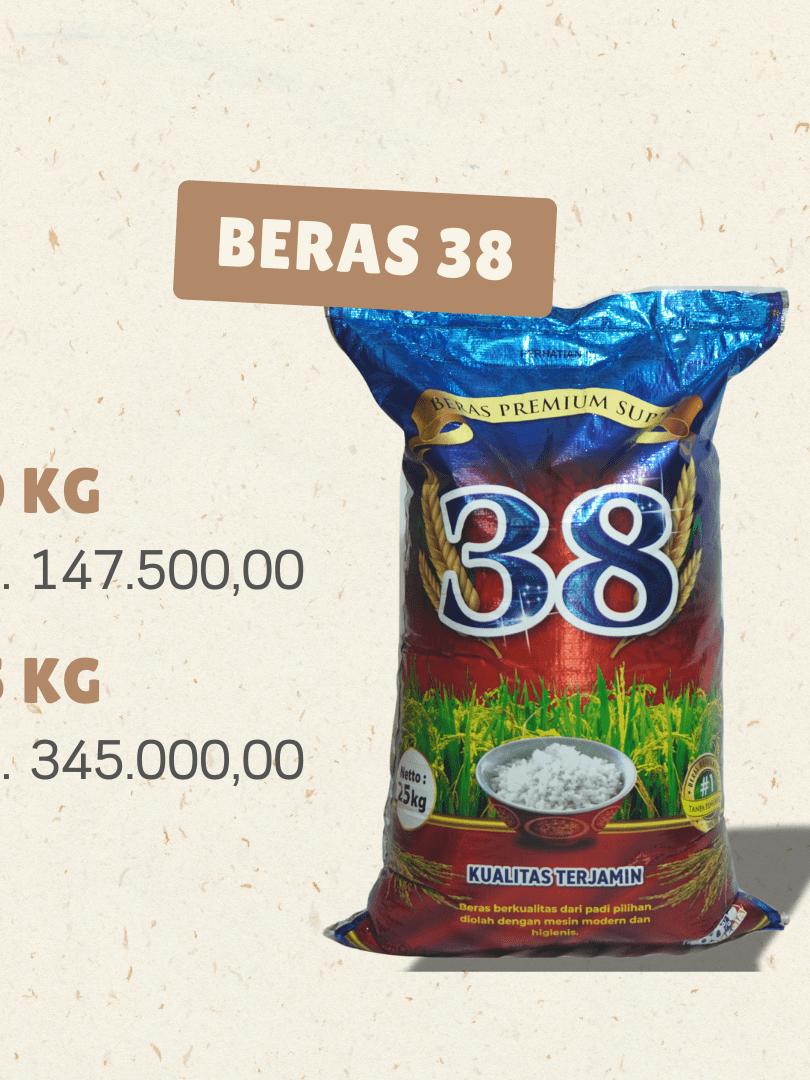 Jual Beras Premium Merk 38 (10-25 Kg) | Shopee Indonesia