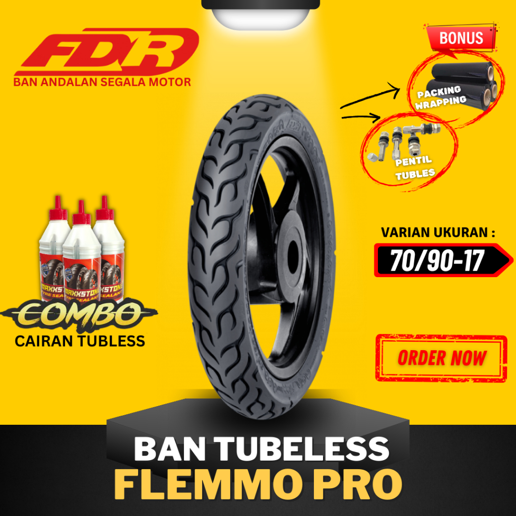 Jual [READY COD] BAN FDR FLEMMO PRO 70/90-17 RING 17 / BAN FDR TUBELESS ...