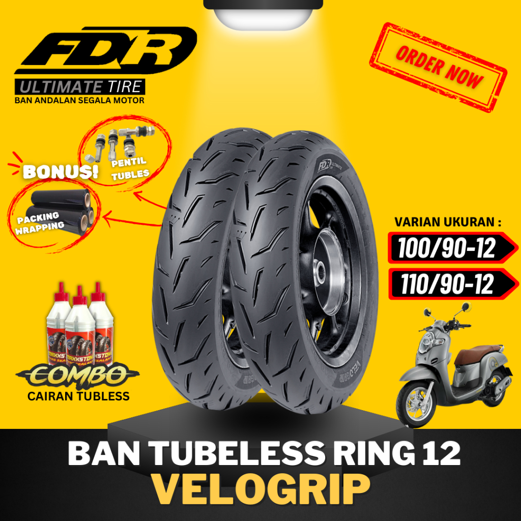 Jual [READY COD] BAN FDR TUBELESS ULTIMATE TIRE FDR VELOGRIP RING 12 ...