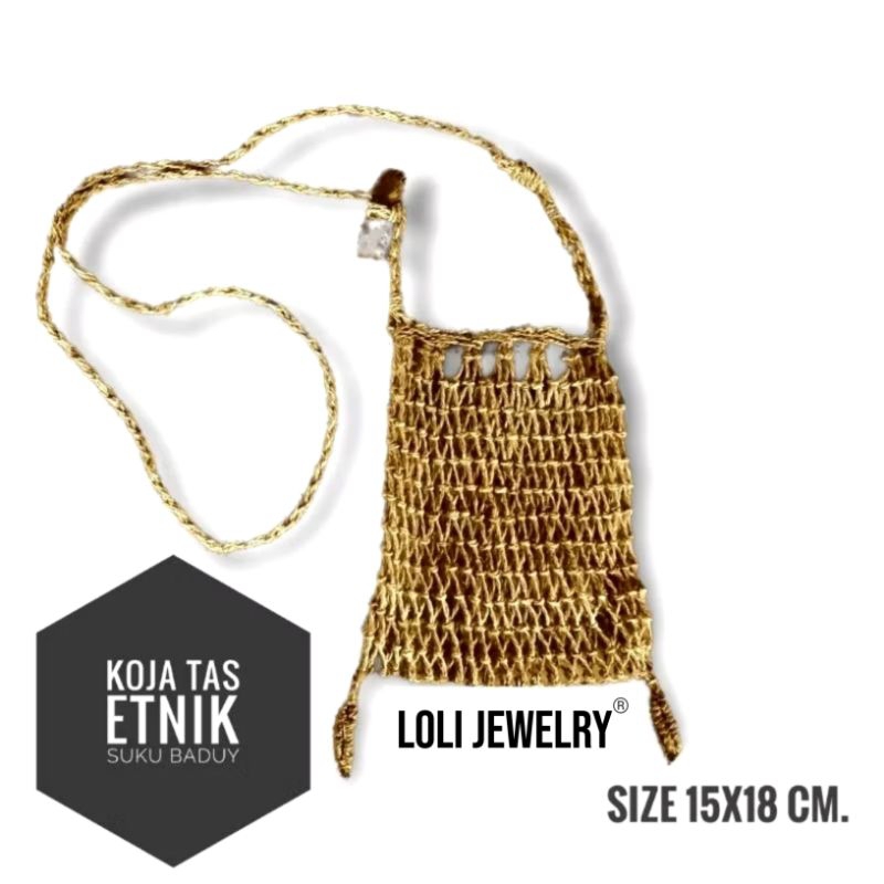 Jual Tas koja baduy original bahan kulit kayu teureup warna natural ...