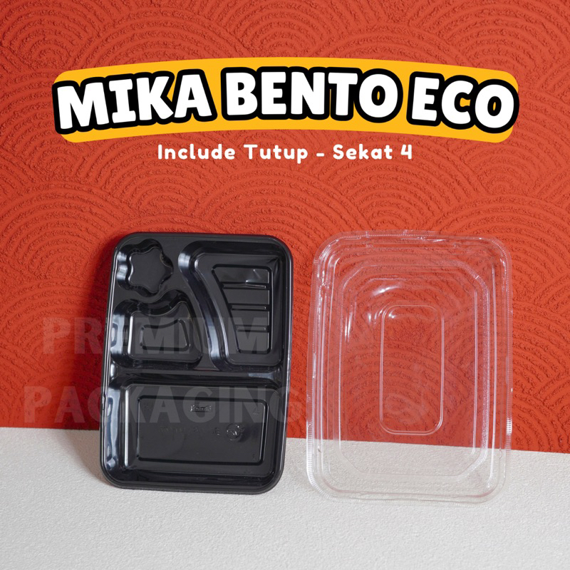 Jual [ISI 50 PCS] Mika Bento / Box Bento Sekat 4 ECO / Mika Box Bento ...