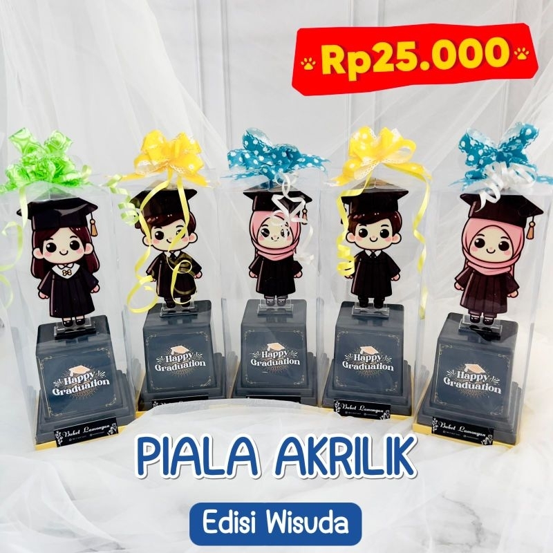 Jual PIALA AKRILIK KARAKTER WISUDA HADIAH KELULUSAN WISUDA ANAK MURAH ...