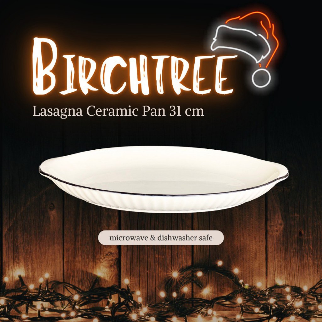 Jual BIRCHTREE Porcelain Pan | Lasagna Ceramic Pan | Piring Saji ...