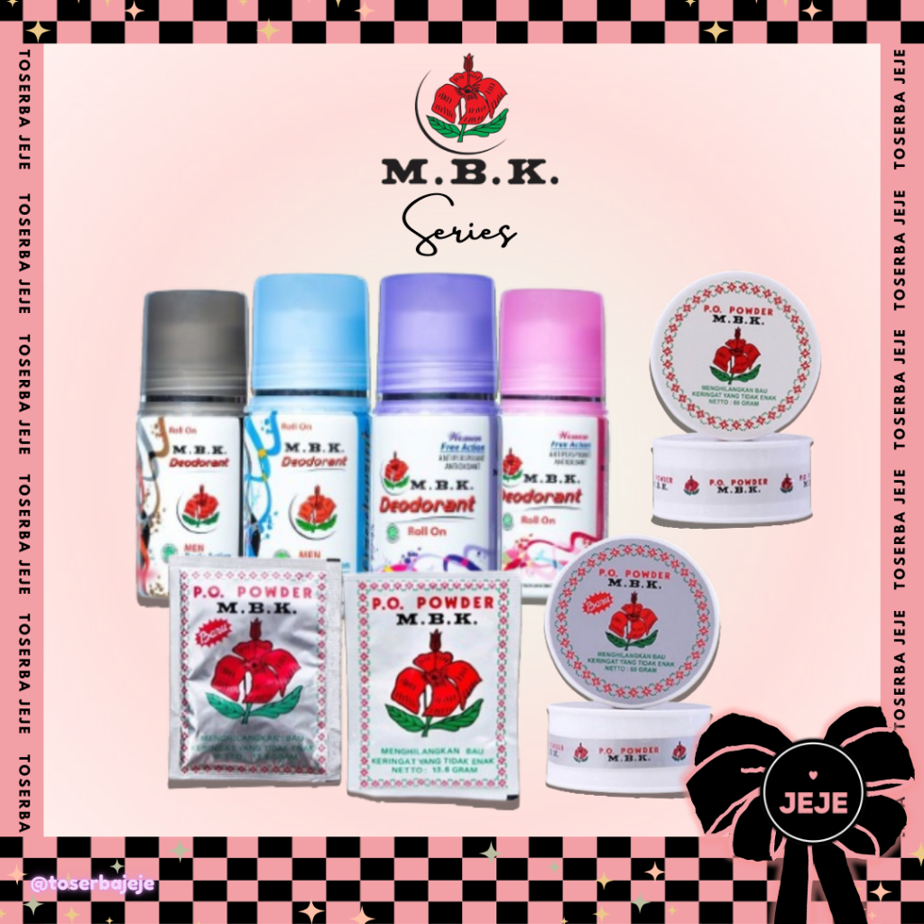 Jual M.B.K Deodorant Roll On 40 ml / PO Powder Sachet / Bulat Putih Silver | MBK Penghilang Bau ...