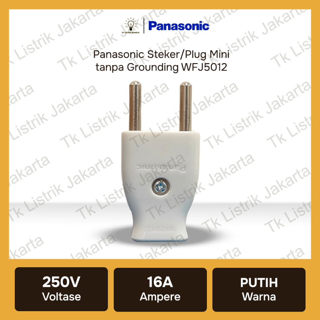 Jual Steker Plug Mini Panasonic WFJ5012 16A tanpa Grounding | Shopee ...