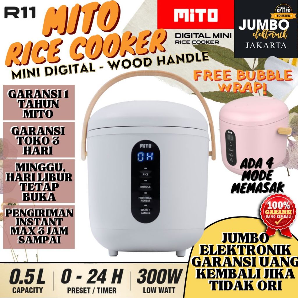 Jual [PROMO] Rice Cooker Mini Mito R11 Wood Handle and lid to be Rice ...
