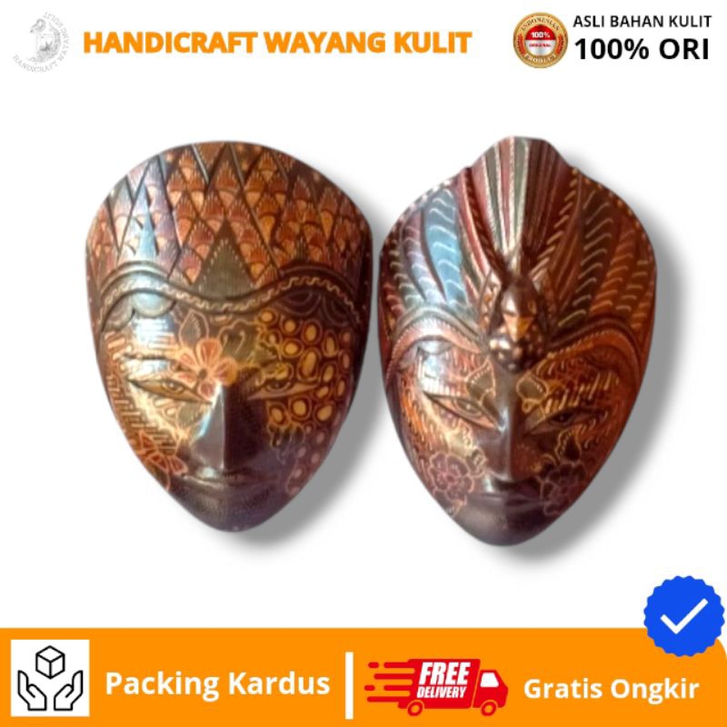 Jual Sepasang topeng panji-merak/topeng kayu batik/hiasan dinding ...