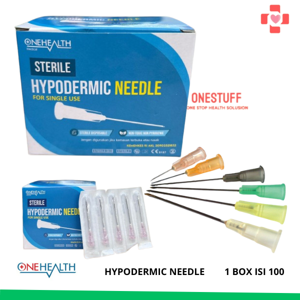 Jual Hypodermic Disposable Needle Steril Kepala Jarum 18G 23G 25G 26G 27G 30G Onehealth 1 Box ...