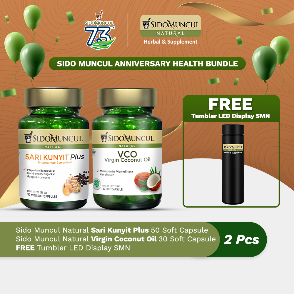 Jual Sido Muncul Anniversary Health Bundle: Sido Muncul Sari Kunyit Plus Soft Capsule 50'k ...
