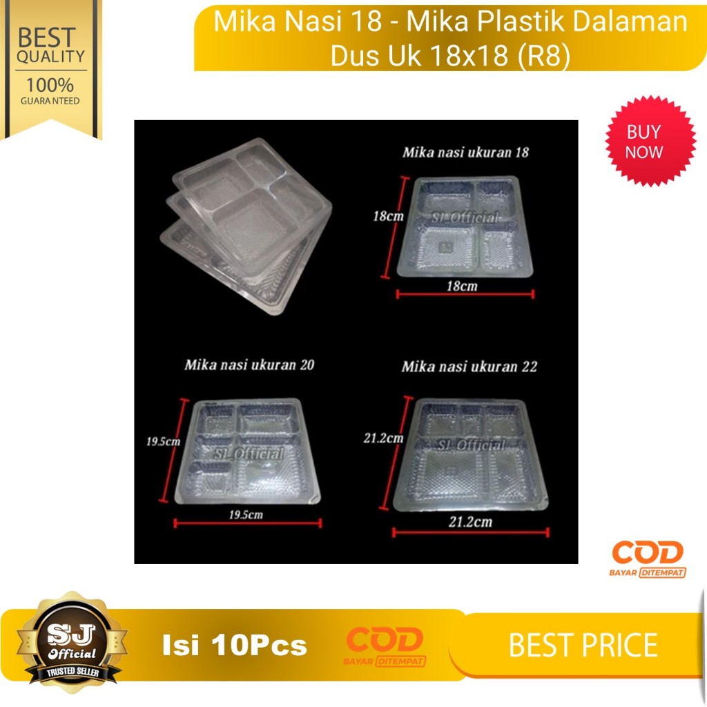 Jual Mika Nasi 18 - Mika Plastik Dalaman Dus Uk 18x18 (R8) - Per 10pcs ...