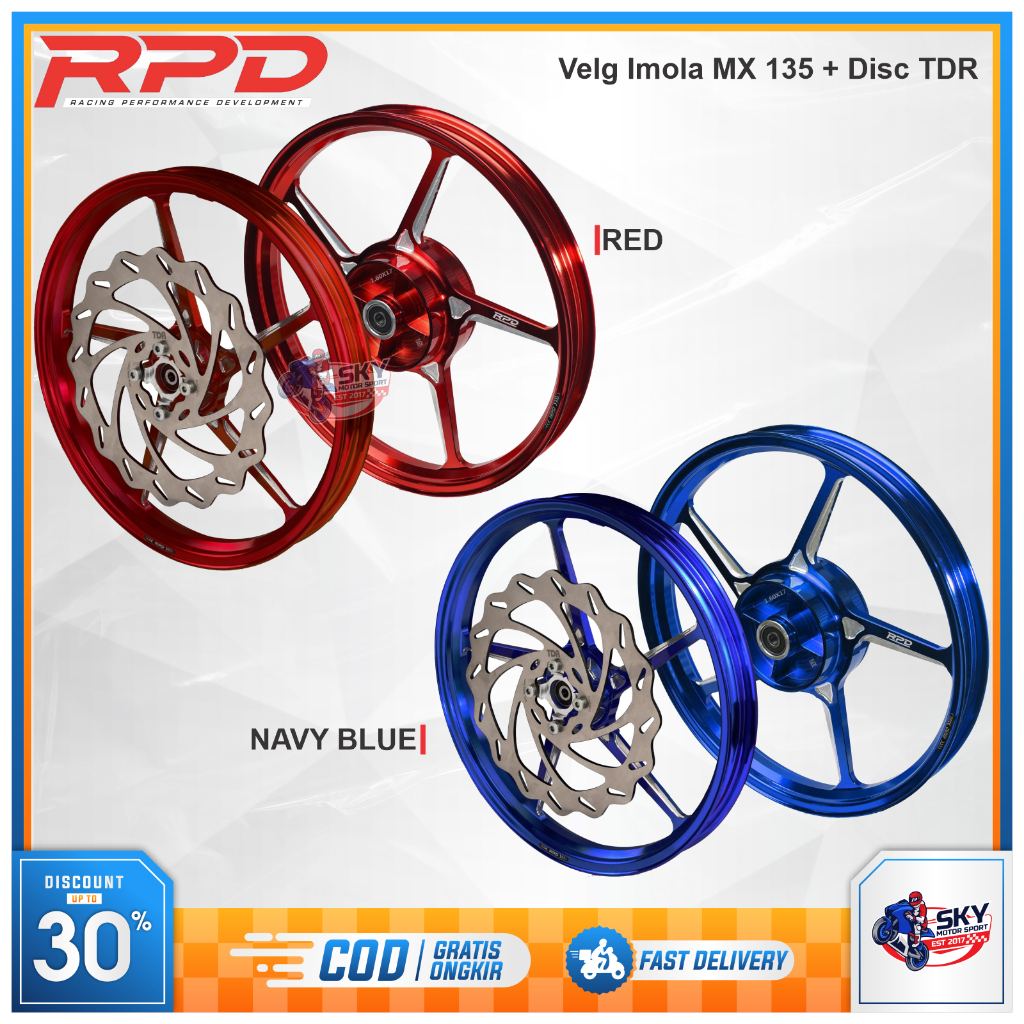 Jual Velg Rpd Set Imola With TDR Stainless Disc Rotor Jupiter Mx-135 ...