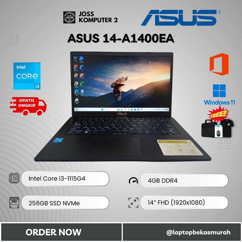 Jual ASUS Vivobook 14 A1400EA Intel Core i3-1115G4 (Ram 4GB/Ssd 256GB ...