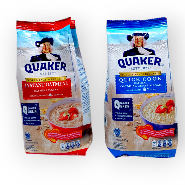 Jual quaker instant oatmeal 200 gr / quick cook 200 gr | Shopee Indonesia